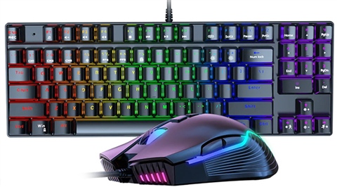 Onikuma G26 Wired Mechanical Keyboard & CW905 Wired Gaming Mouse Set, C ...