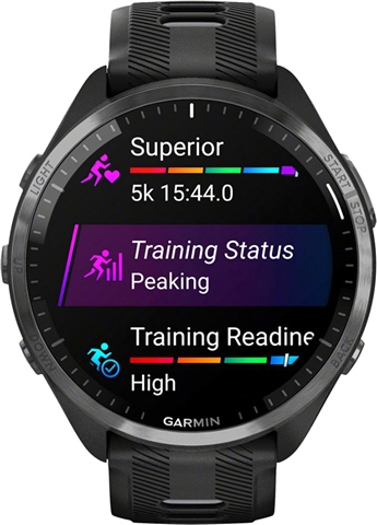 Garmin Forerunner 965 GPS-Carbon Gray DLC Titanium/Black-Gray Silicone ...