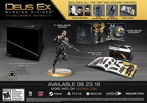 Deus Ex: Mankind Divided Col. Ed. (Figure+Art/Steelbook) - CeX (MX ...